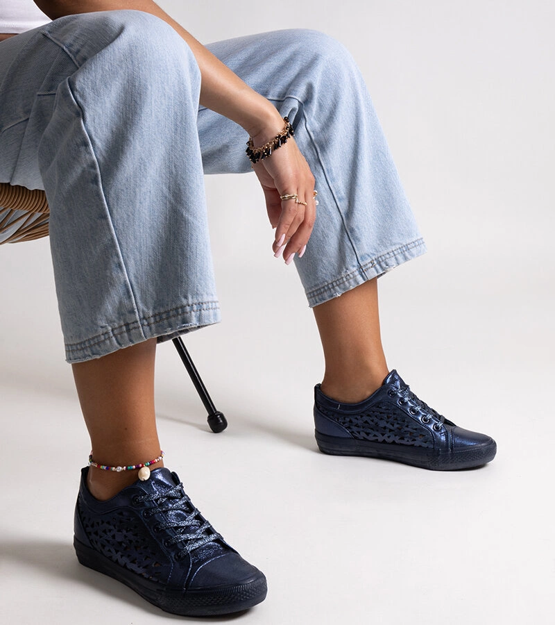 Safune kék csipkés tornacipő | Gemre cipők online